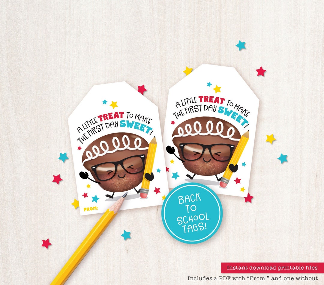 First Day of School Treat Tag Printable Cupcake Back to School Gift for ...