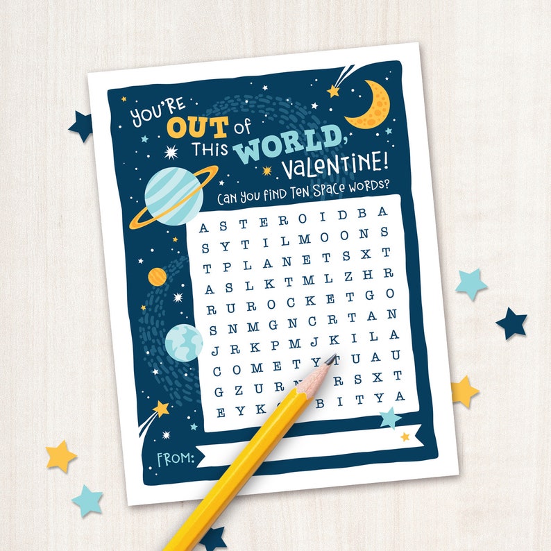 PRINTABLE Valentine Card for Kids Valentine Word Search - Etsy
