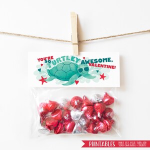 PRINTABLE Turtle Valentines for Kids Valentine Cards Treat Bag Toppers ...