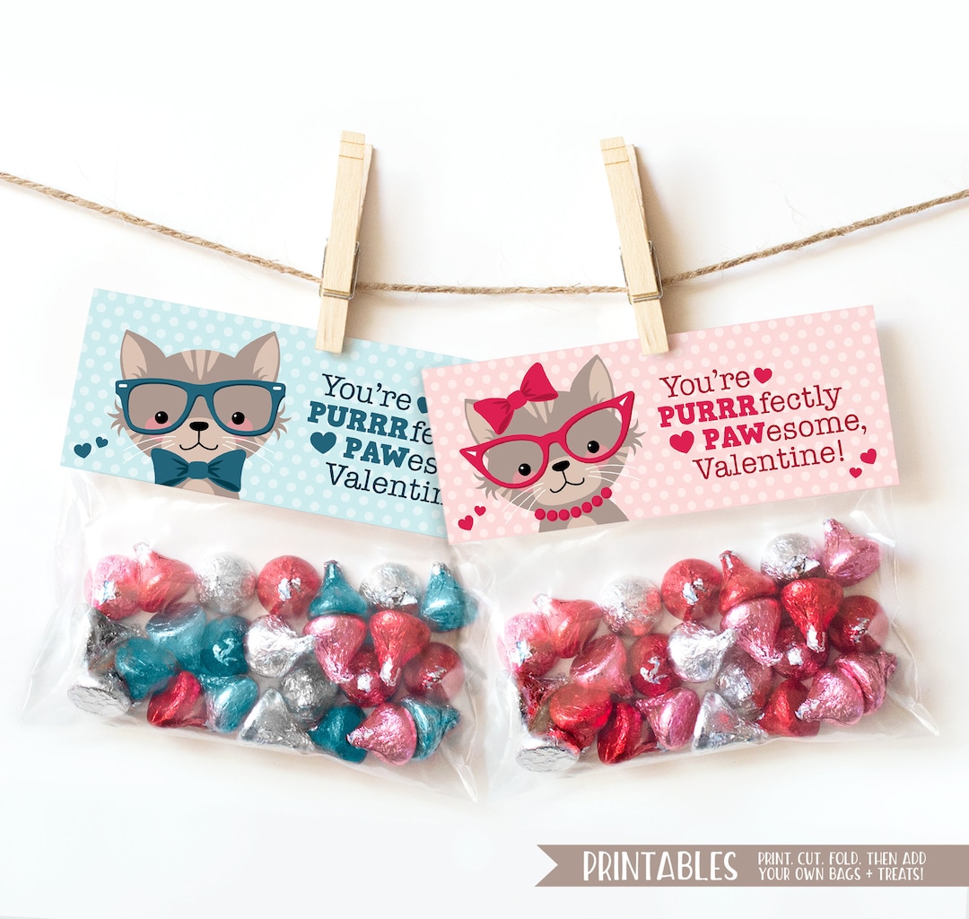 Valentine Treat Bag Toppers PRINTABLE Valentine Cards for Kids ...