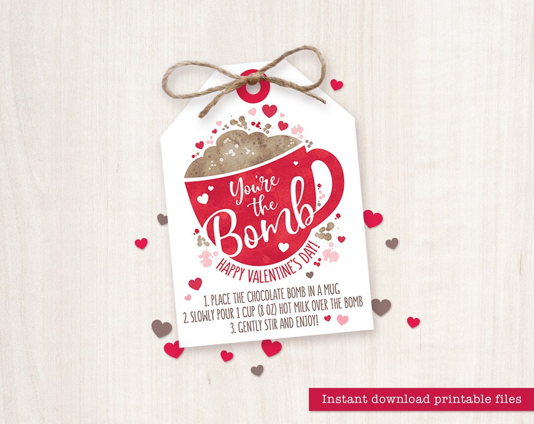 Hot Chocolate Bomb Tags Printable Hot Cocoa Bomb Tags Instructions ...