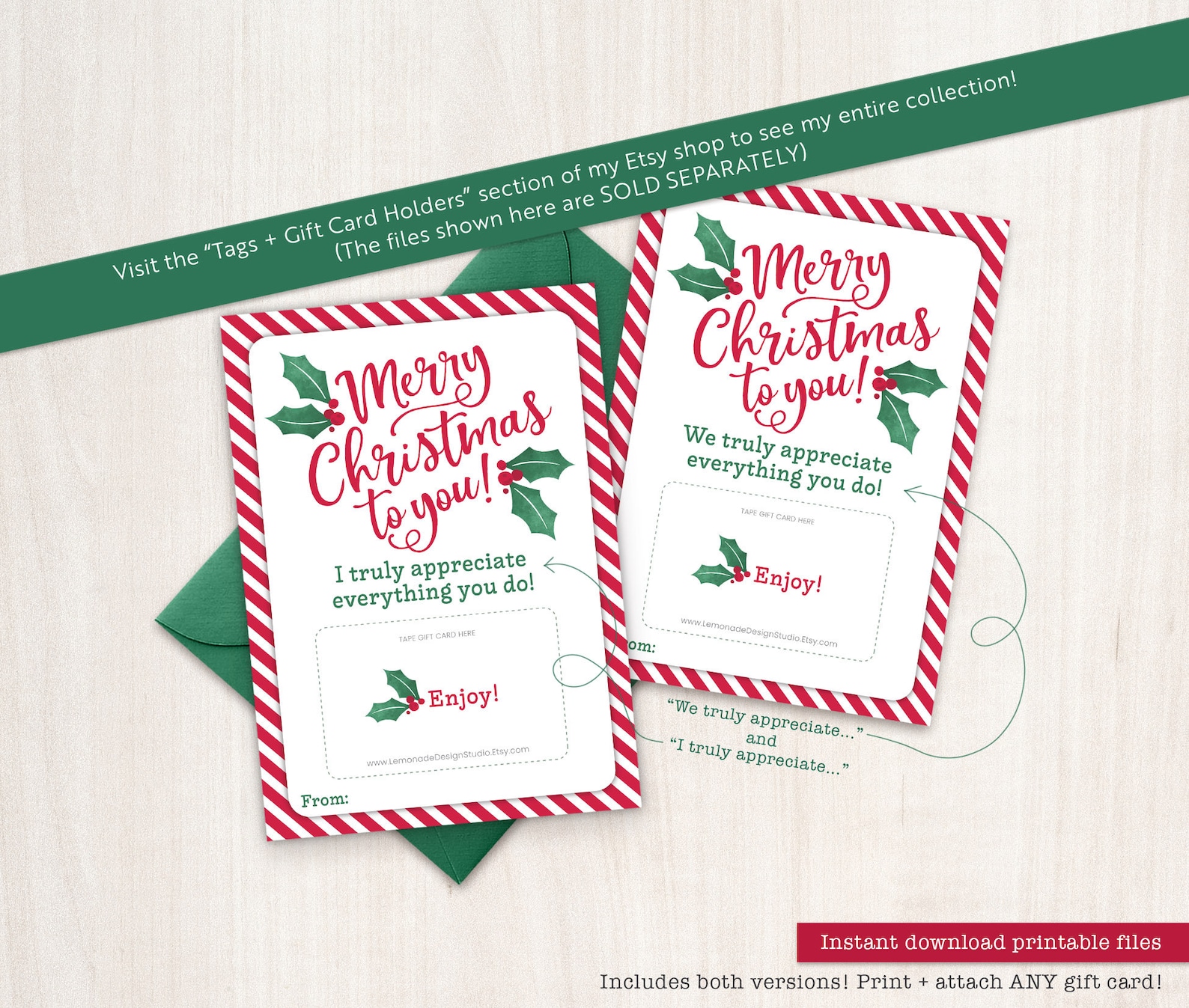 Christmas Gifts for Teachers Gift Card Holder Printable - Etsy