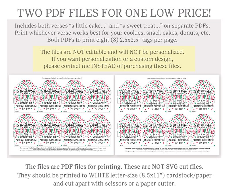 Printable Christmas Treat Tag Classroom Christmas Tree Snack Cake Tag ...