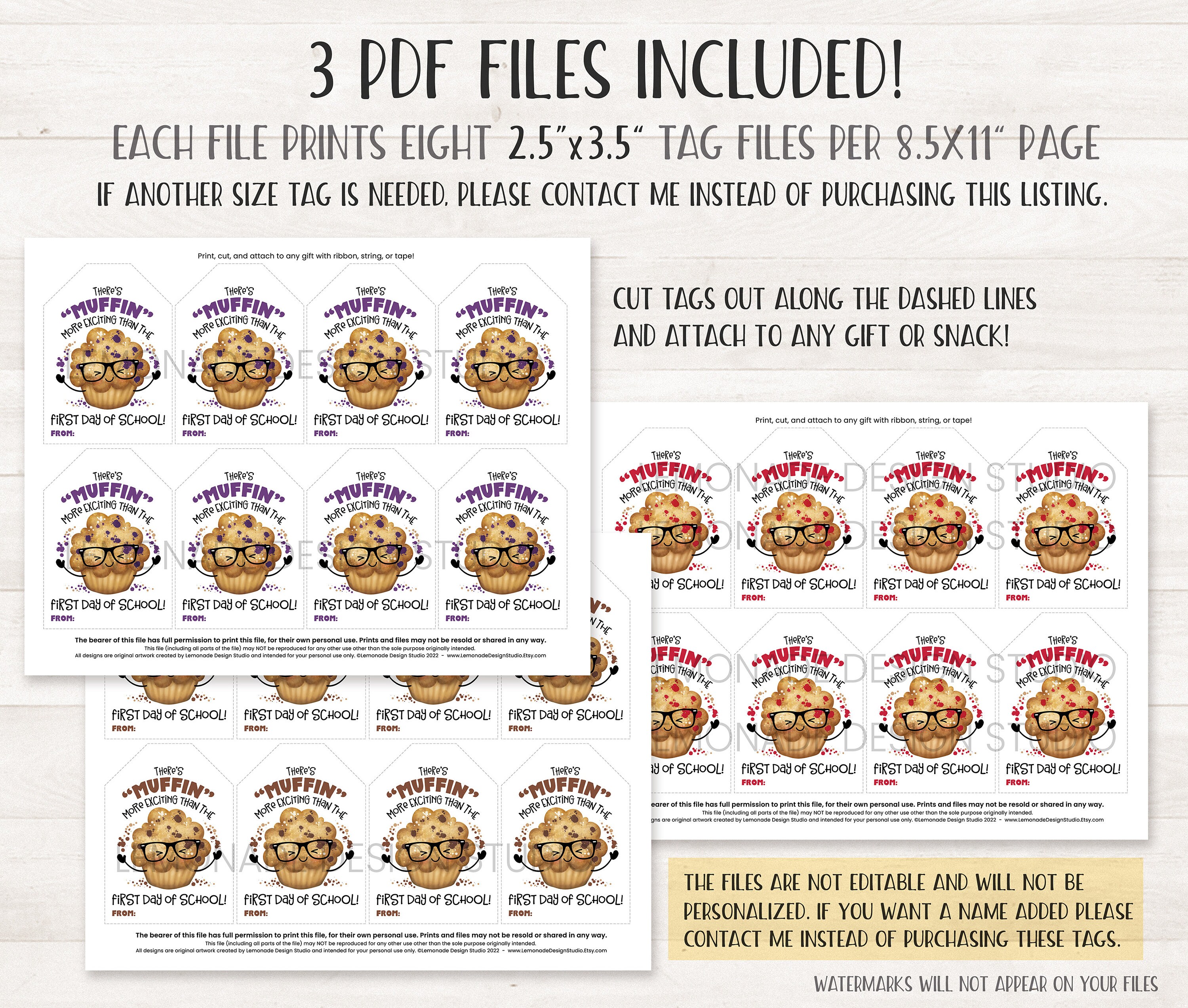 Printable Back to School Gift Tags for Students Snack Tag Classroom ...