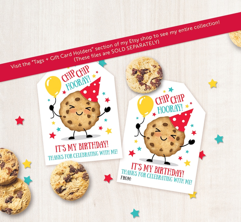 Printable Halloween Tags Trick or Treat Bag Chocolate Chip - Etsy