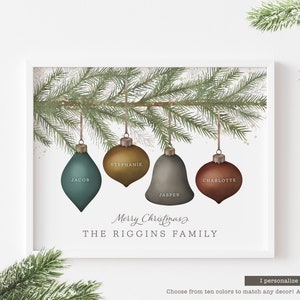 Printable Family Christmas Sign Personalized Christmas Ornament Wall ...