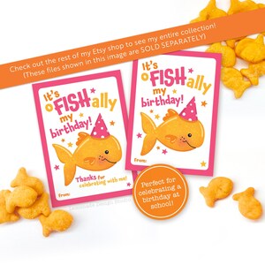 Printable Birthday Treat Tag Classroom Snack Tag Fish Crackers Tag ...