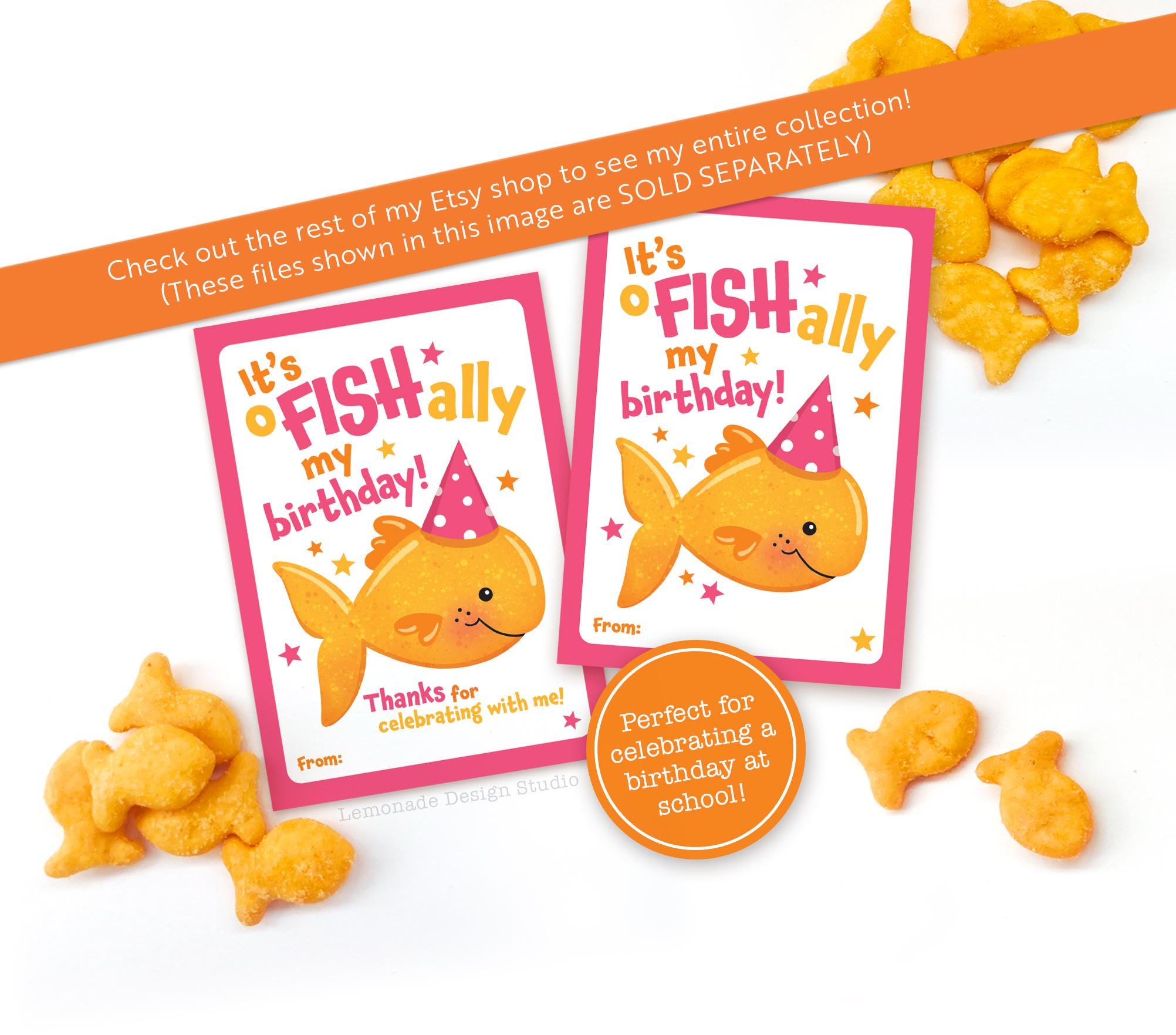 Printable Birthday Treat Tag Classroom Snack Tag Fish Crackers Tag ...