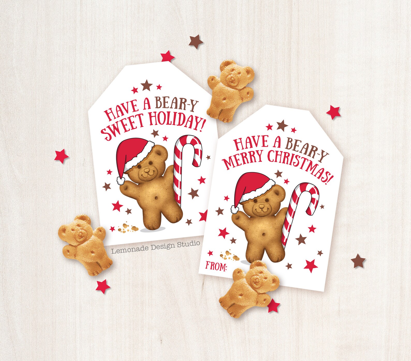 Printable Christmas Tags Teddy Bear Grahams Tags Classroom - Etsy