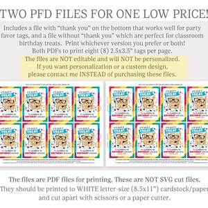 Printable Birthday Treat Tag for Crispy Rice Treats Classroom Birthday ...