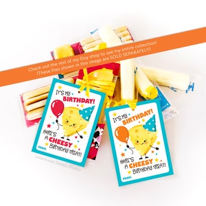 Printable Birthday Snack Tag Classroom Birthday Treat Tag Cheese Snack ...