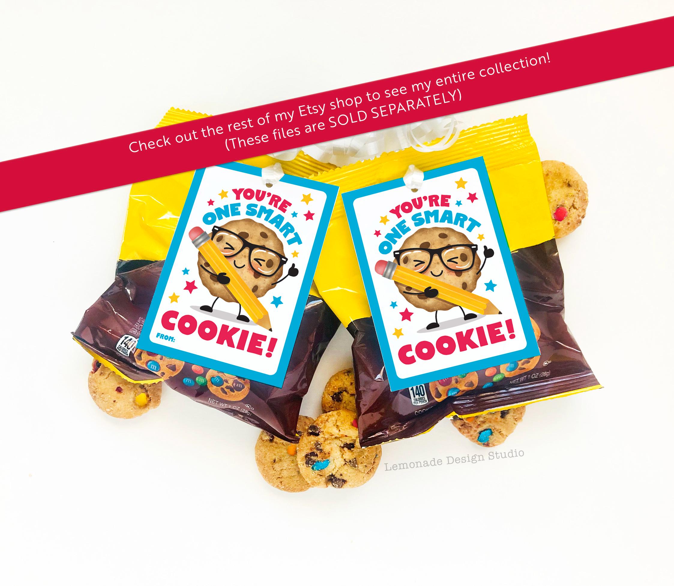 Printable You're One Smart Cookie Classroom Treat Tag Gift Tag Testing ...
