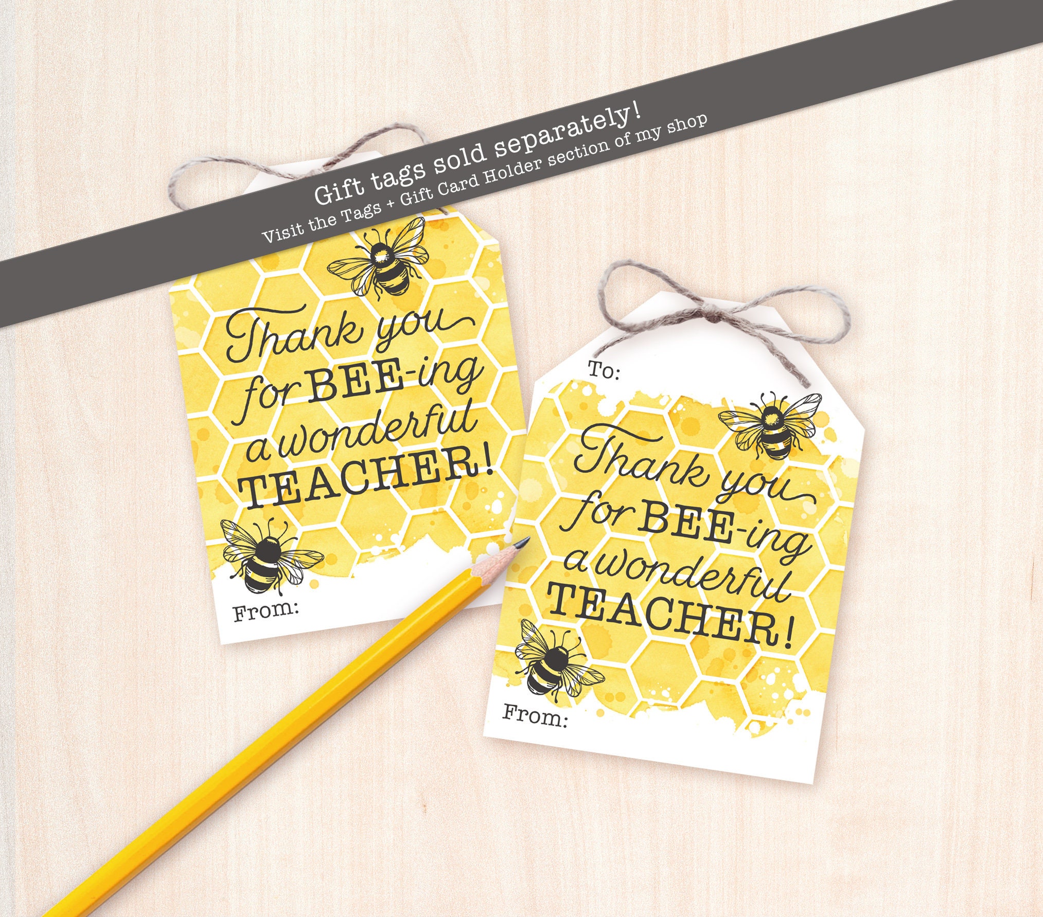 PRINTABLE Gift Card Holder Un-bee-lievably Thankful Teacher ...