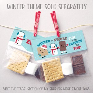 PRINTABLE Christmas Favor Tags, Christmas Treat Tags, Christmas Smores ...