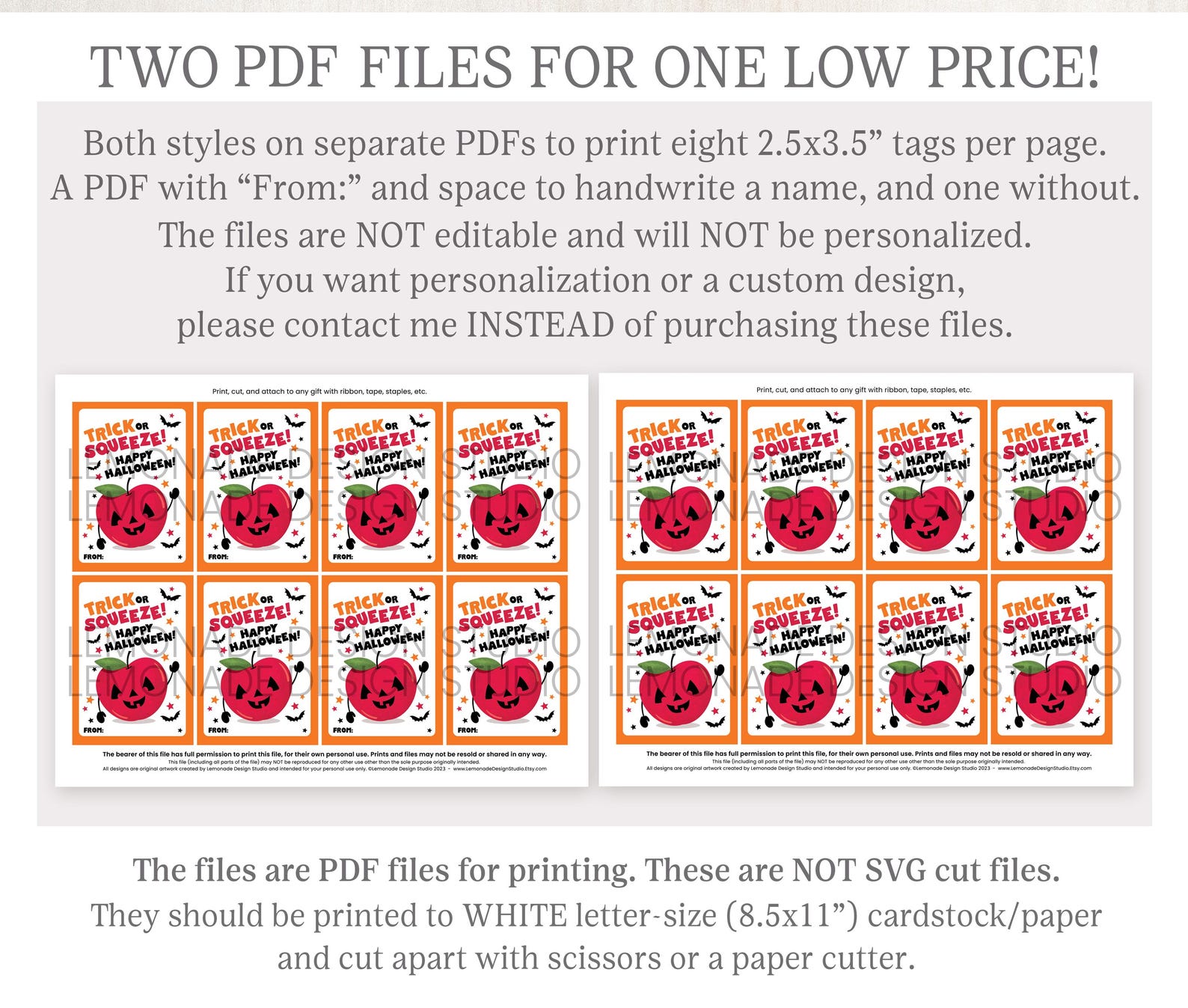 Applesauce Squeeze Pouch Halloween Treat Tag Printable for Trick or ...