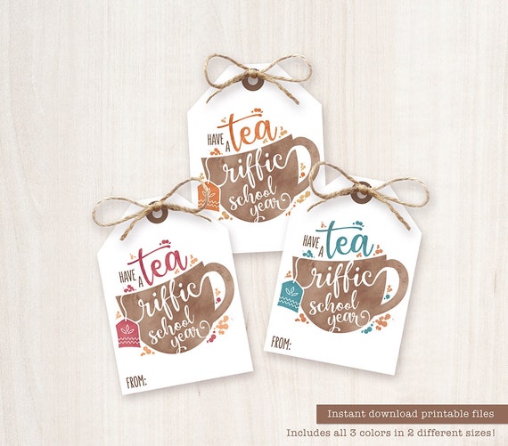 Back to School Teacher Gifts Printable First Day of School Gift Tag ...
