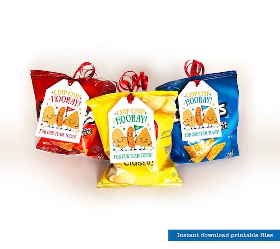 Printable Team Snack Tag Team Treat Tag Good Luck Gift Chip Bag Tag ...