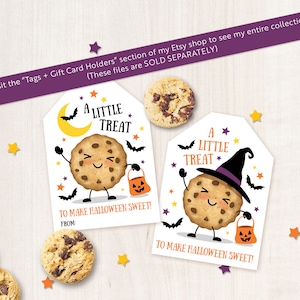 Printable Halloween Tags Trick or Treat Bag Chocolate Chip Cookie Tags ...