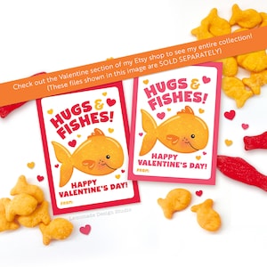 PRINTABLE Valentine Treat Bag Topper for Kids Cracker Fish Shaped ...