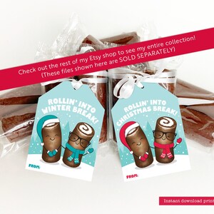 Printable Holiday Fruit Roll up Tags Classroom Treat Bag Holiday Tags ...