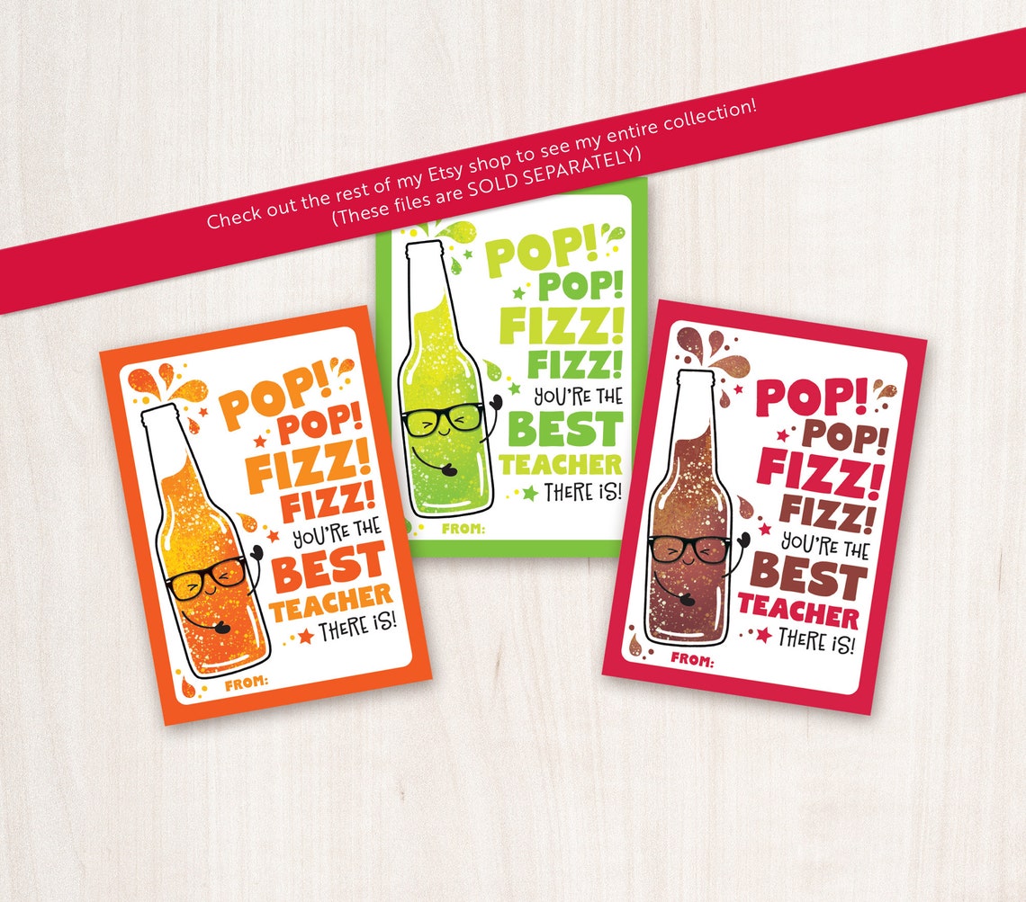 Printable Thank You Soda Tags Soda-lightful Tags Teacher Gift From ...