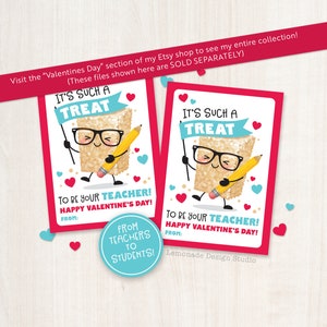 Crispy Rice Treats Valentine Tags Printable Kids Classroom Valentines ...