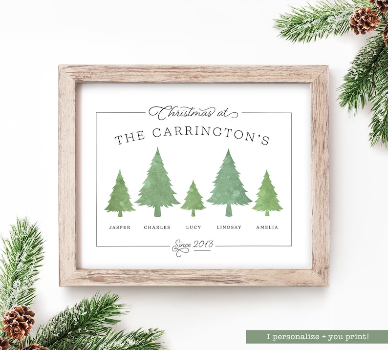 Printable Christmas Tree Farm Sign Personalized Family - Etsy