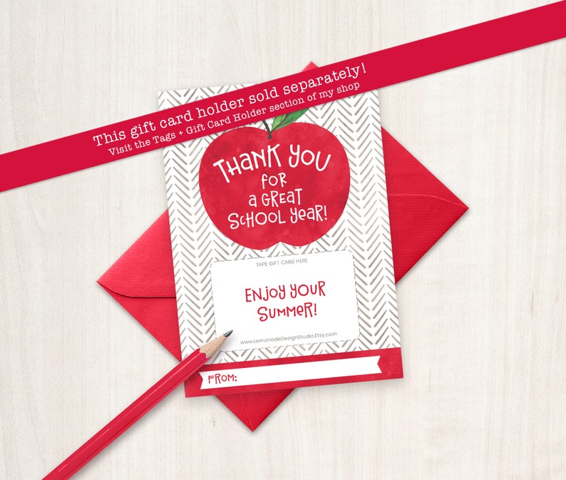 Teacher Appreciation Gift PRINTABLE Teacher Thank You Card End of Year ...