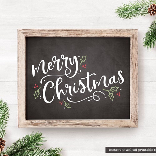 Printable Christmas Chalkboard Sign Holiday Decor Holiday - Etsy