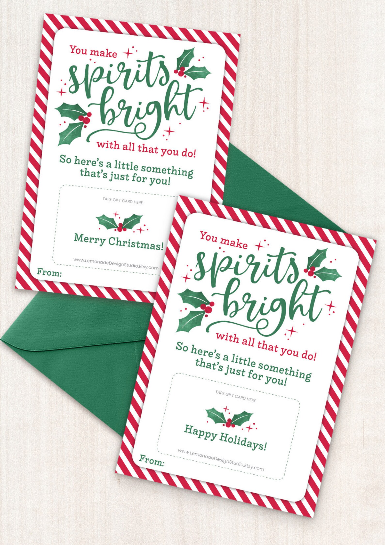 PRINTABLE Holiday Gift Card Holder Christmas Gift for Teacher - Etsy