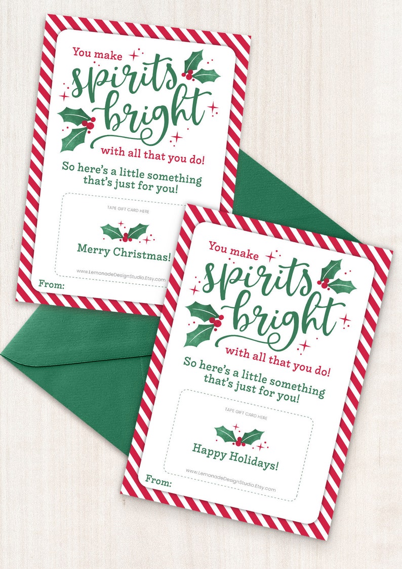 PRINTABLE Holiday Gift Card Holder Christmas Gift for Teacher - Etsy