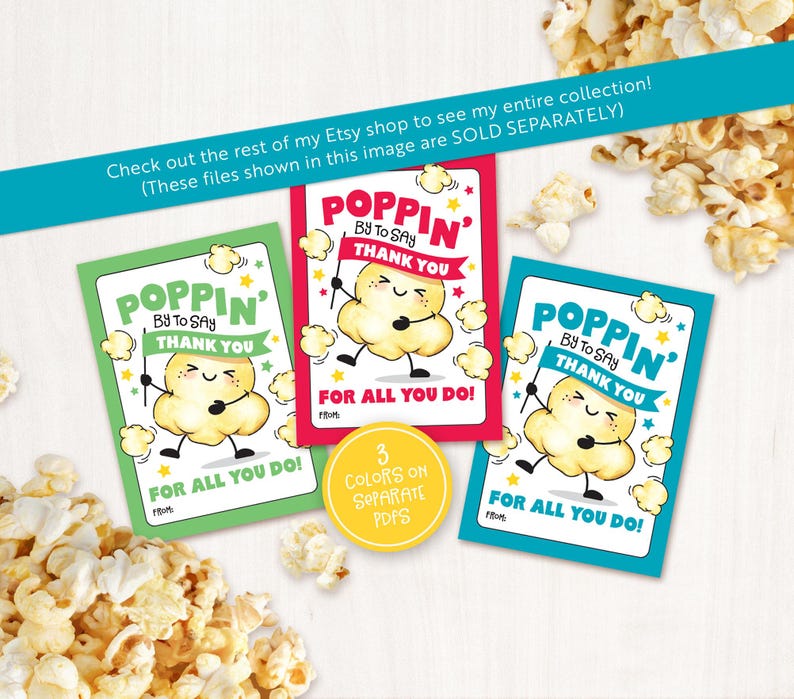 Printable Popcorn Tags Happy Holiday Classroom Treat Bag Christmas ...