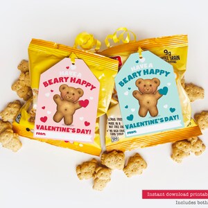 Kids Valentines for School Kids Valentine Cards Teddy Bear Grahams ...