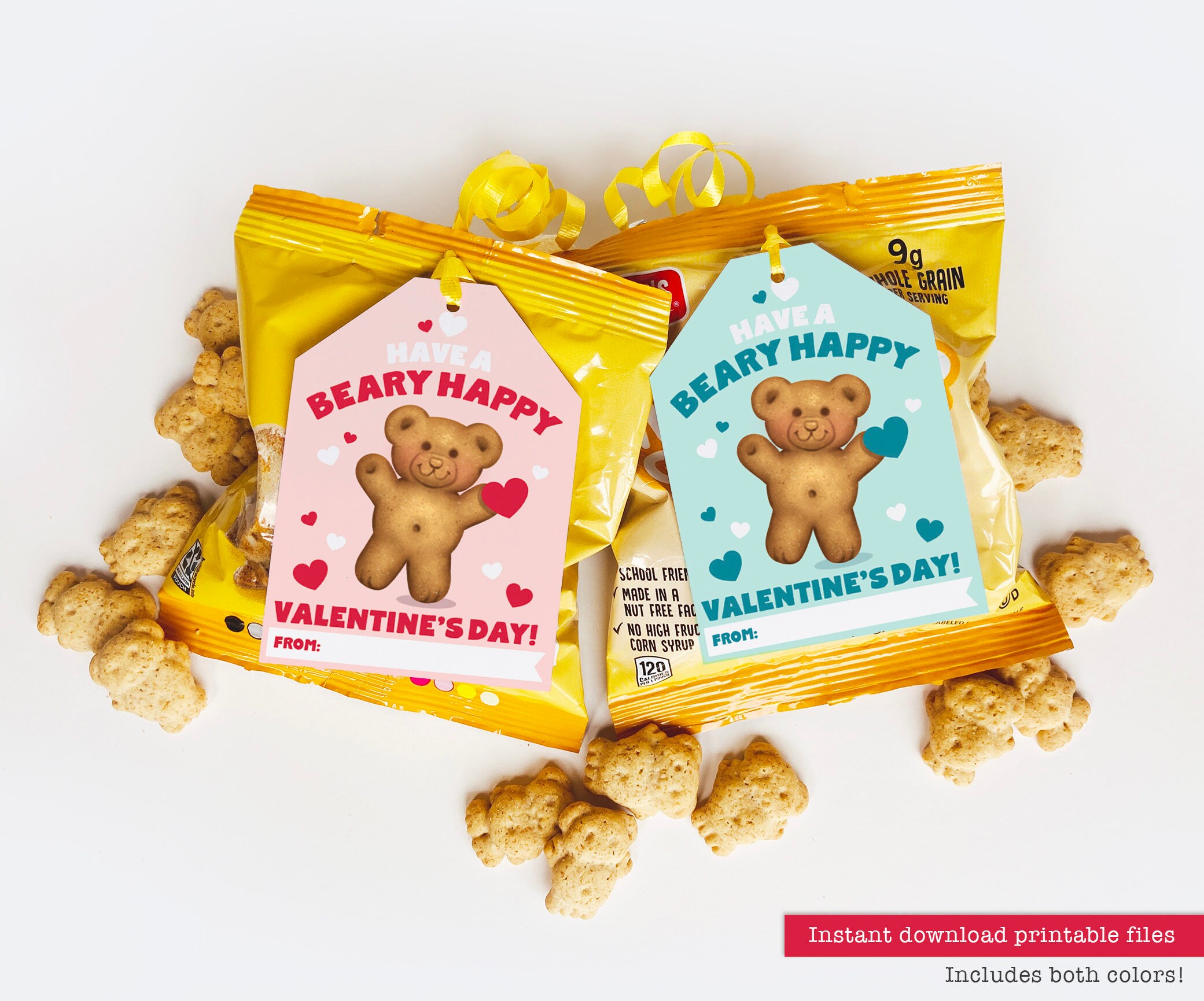 Kids Valentines for School Kids Valentine Cards Teddy Bear Grahams ...