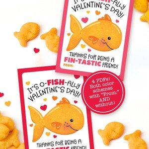 Printable Valentine Tag for Kids Fish Crackers Gummy Fish Goldfish ...