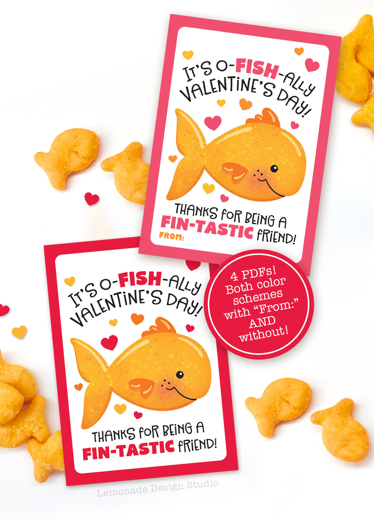 Printable Valentine Tag for Kids Fish Crackers Gummy Fish Goldfish ...