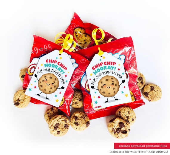 Printable Team Snack Tag Treat Tag Cookies Cookie Tag Good Luck Gift ...