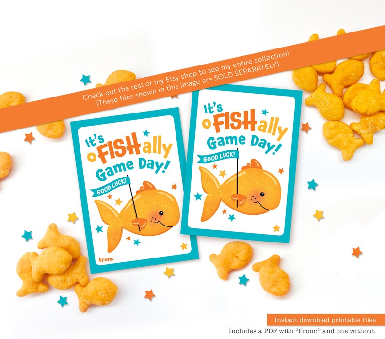 Printable First Day of School Tag Classroom Snack Tag Gold Fish ...