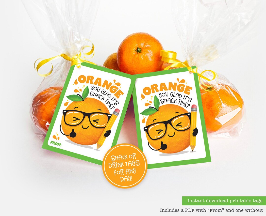 Printable Snack Time Tag Mandarine Oranges Cuties Orange Juice Box ...