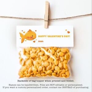 PRINTABLE Valentine Treat Bag Topper for Kids Cracker Fish Shaped ...