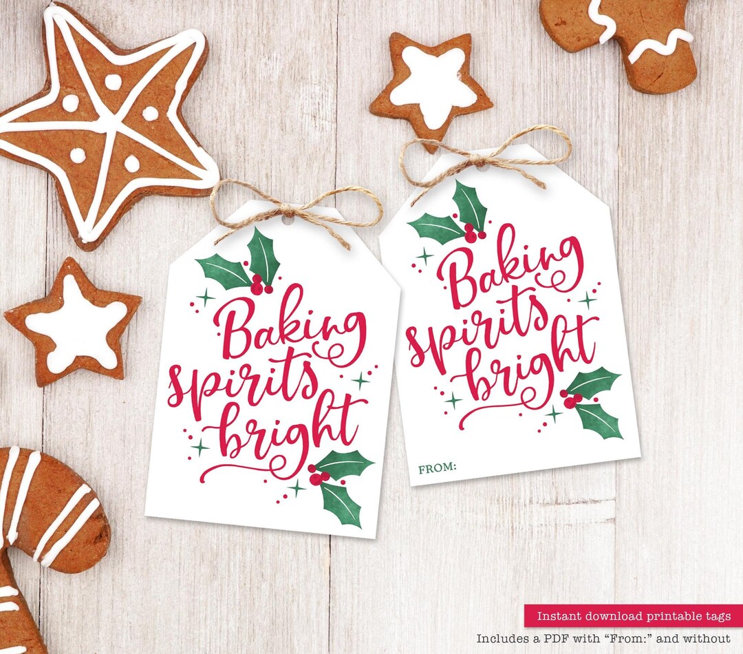 Printable Christmas Cookie Tag Cookie Gift Tag Baked Goods Baking ...