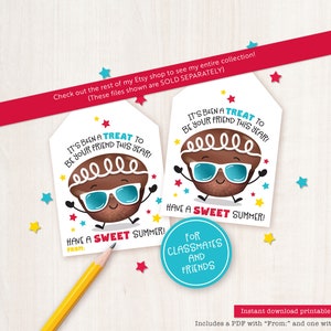 Printable Last Day of School Treat Tag From Teacher for Students ...