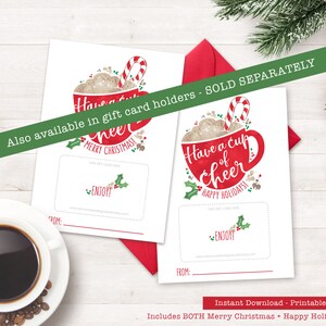 PRINTABLE Holiday Coffee Gift Tags, Teacher Gift Tags Teacher Christmas ...