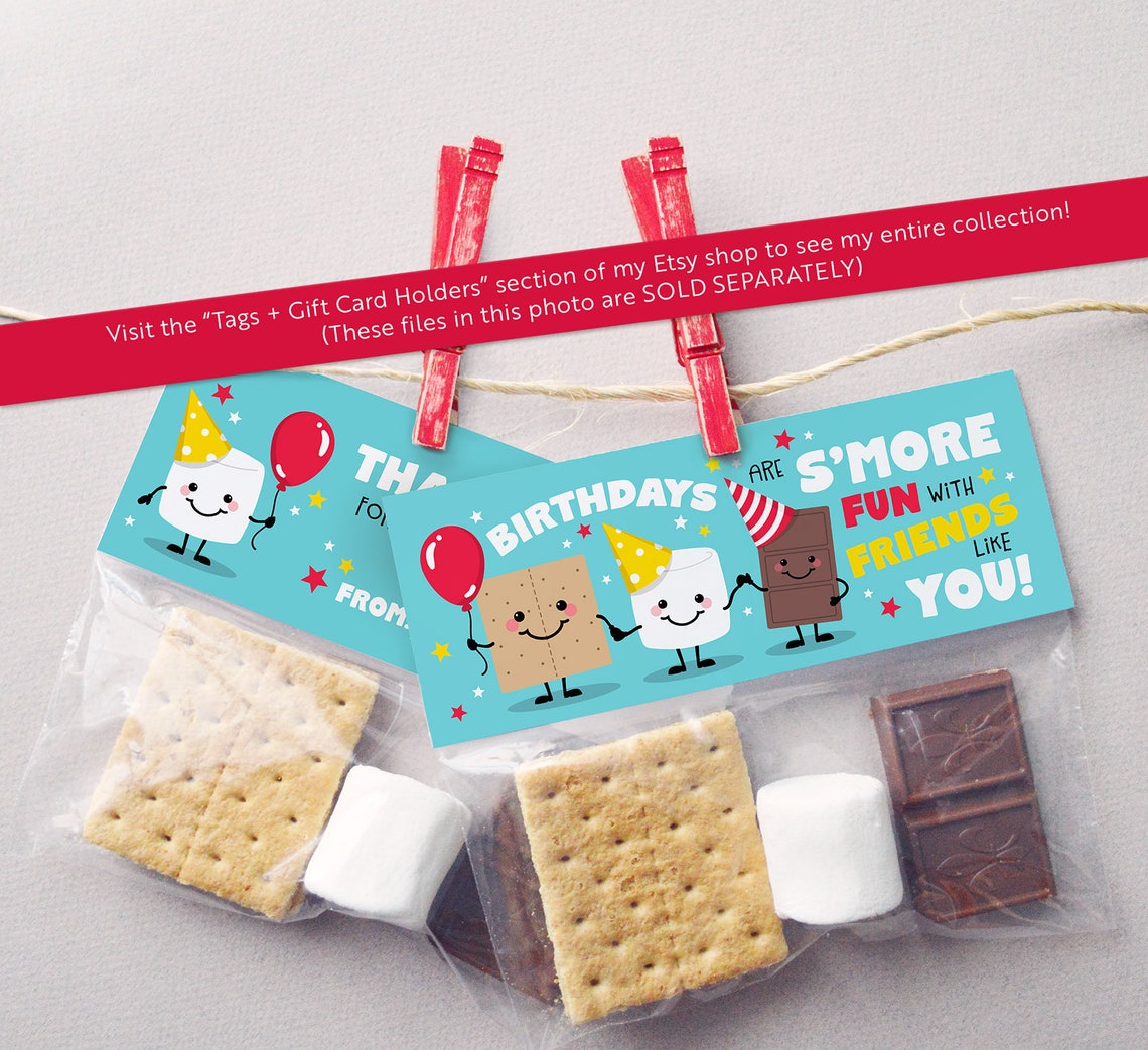Printable Classroom Birthday Treat Tag Teddy Bear Grahams Treat Bag Tag ...