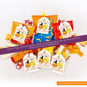 Printable Halloween Tags Trick or Treat Tags Classroom Halloween Party ...