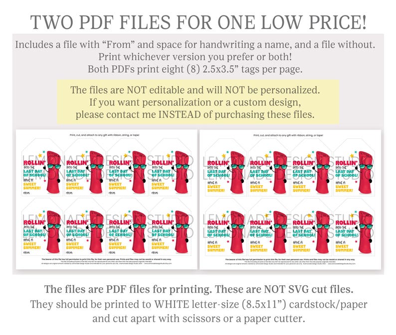 Printable Last Day of School Fruit Rolls Fruit Have a Sweet Summer ...