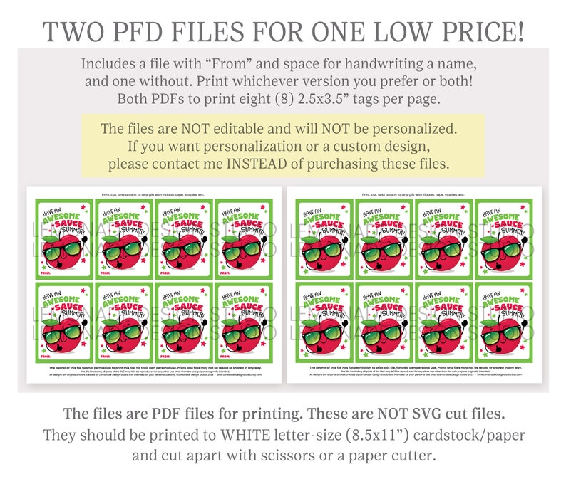 Printable Last Day of School Applesauce Pouch Awesomesauce Apple Sauce ...