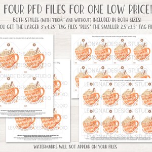 Pumpkin Spice Gift Tags PRINTABLE Fall Gift Tags Fall Favor Tag Teacher ...