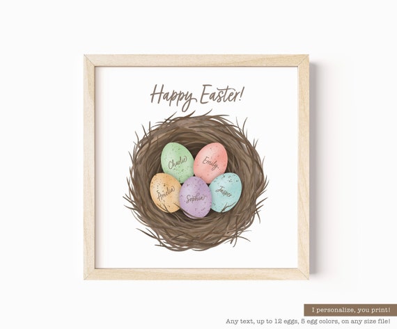 Personalized Easter Family Sign Family Printable Spring Decor Bless Our ...