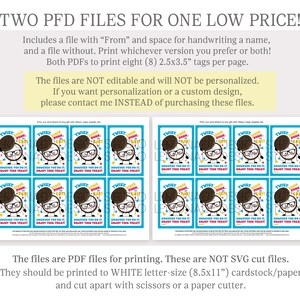 Printable Sandwich Cookie Treat Tag Cookies Gift Tag Classroom Treat ...